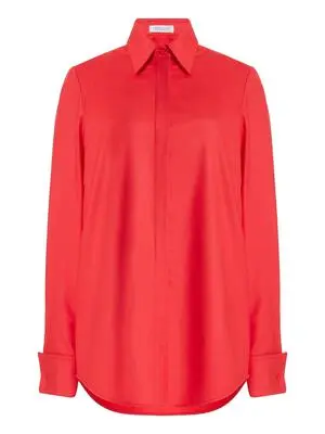 Gabriela Hearst Etlin Shirt In Superfine Wool - Red Topaz