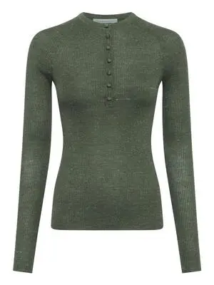 Gabriela Hearst Anges Knit Henley - Olive