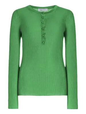 Gabriela Hearst Julian Knit Henley - Peridot Green