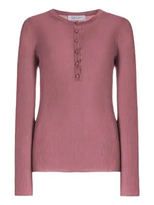 Gabriela Hearst Julian Knit Henley - Rose Quartz