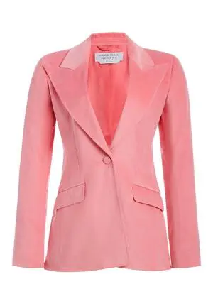 Gabriela Hearst Leiva Blazer In Sea Island Cotton Corduroy Rosa