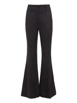 Gabriela Hearst Rhein Textured Linen Flare Pant - Black