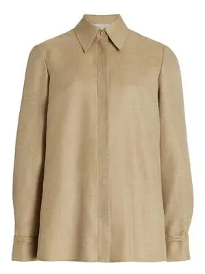 GABRIELA HEARST Cruz Shirt In Virgin Wool, Silk, And Linen