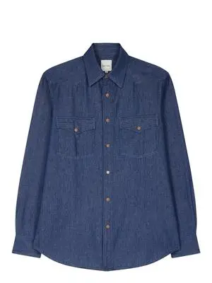Paul Smith Rinse-wash Indigo Denim Western Shirt - Blue