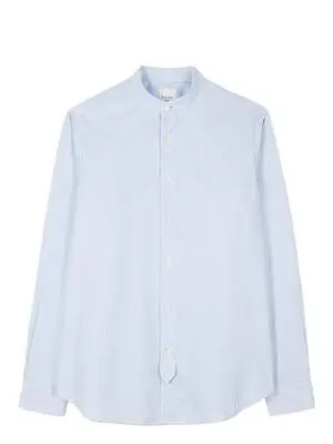 Paul Smith Light Stripe Stand-collar Shirt - Blue