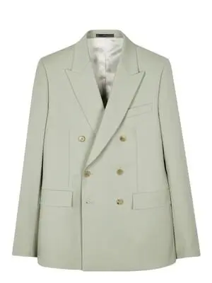 Paul Smith Light Wool-mohair Double-breasted Blazer - Green
