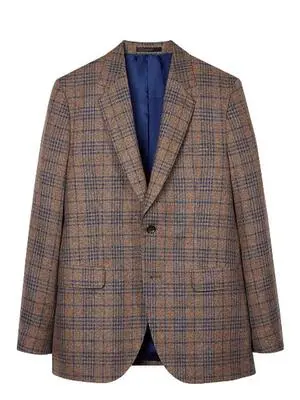 Paul Smith The Bloomsbury Easy-fit Cotton-linen Check Blazer - Brown