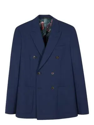 Paul Smith Royal Overdye Marl Double-breasted Blazer - Blue