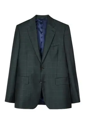 Paul Smith The Brierley Dark Check Wool Blazer - Green