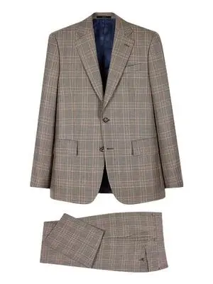 Paul Smith The Brierley Light Check Wool Suit - Brown