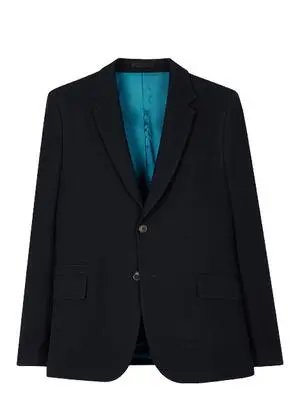 Paul Smith Tailored-fit Navy Wool And Cotton-blend Blazer - Blue