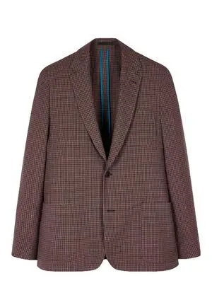 Paul Smith Brown Stretch-wool Gingham Check Blazer - Purple