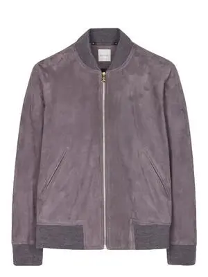 Paul Smith Suede Bomber Jacket - Purple