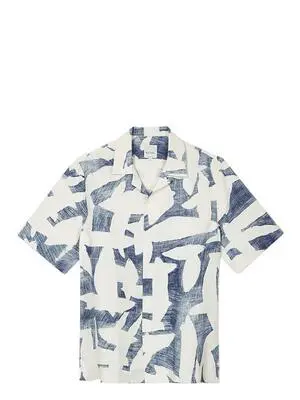 Paul Smith Abstract Cutout' Viscose-linen Shirt - Blue