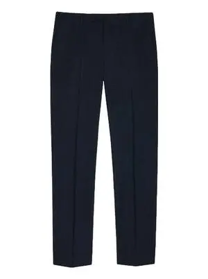 Paul Smith Tapered-fit Gingham Check Stretch-wool Trousers - Blue