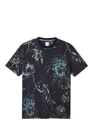 Paul Smith Navy 'thistleberry' Print T-shirt - Blue