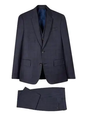 Paul Smith The Soho Tailored-fit Dark Check Wool Three-piece Suit - Blue