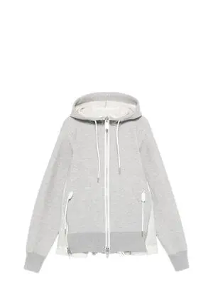 Sacai Cotton Zipped Hoodie - Grey