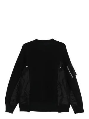 Sacai Cotton Blend Pullover Sweater - Black