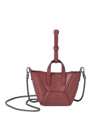 Brunello Cucinelli Leather Bag Charm With Chain Detail - Red
