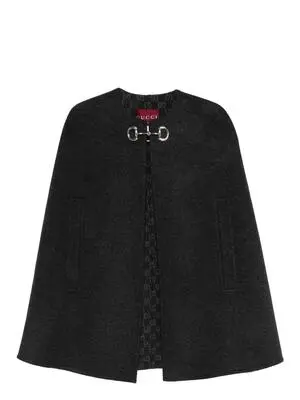 Gucci Wool And Silk Cape - Grey