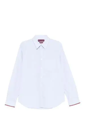 Gucci Striped Cotton Shirt - Sky Blue