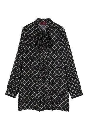 Gucci Printed Silk Shirt - Black