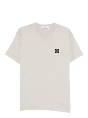 Stone Island Logo Cotton T-shirt - Grey