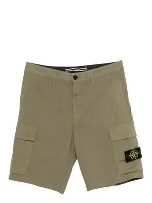 Stone Island Cotton Cargo Shorts - Green