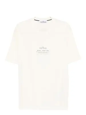 Stone Island Logo Cotton T-shirt - White