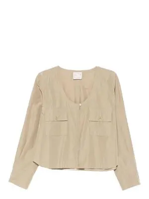 FORTE_FORTE Cotton Blend Blouse - Beige