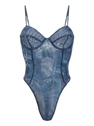 DIESEL Printed Bodysuit - Blue
