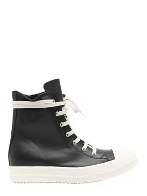 Rick Owens Leather High-top Sneakers - Black