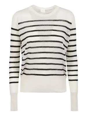 CT PLAGE Wool Striped Sweater - White