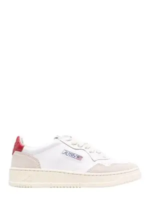 AUTRY Medalist Low Leather And Suede Sneakers - Red