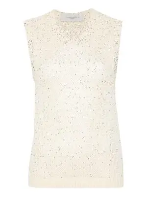 GOLDEN GOOSE Sequined Knitted Vest - Yellow