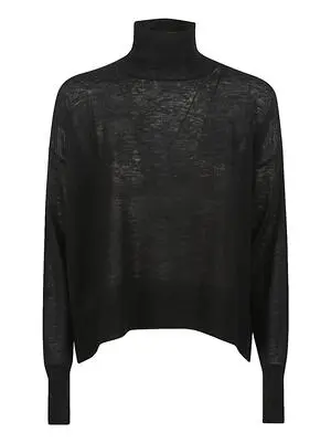 CT PLAGE Cashmere High-neck Sweater - Black