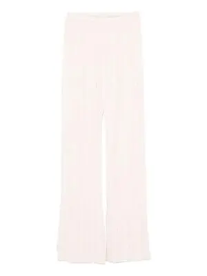 FORTE_FORTE Pleated Crepe Trousers - White