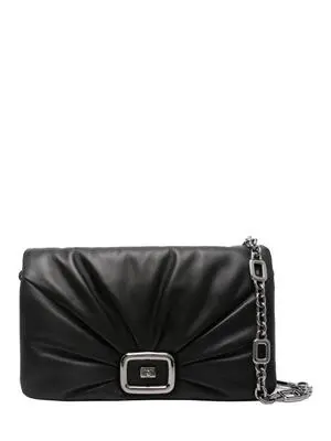 ROGER VIVIER Viv' Choc Leather Clutch - Black