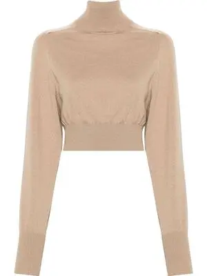 Sportmax Wool Turtleneck Sweater - Beige