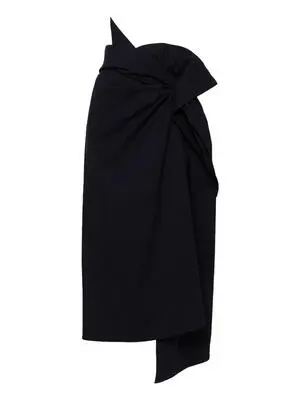 Issey Miyake Asymmetric Midi Skirt - Blue