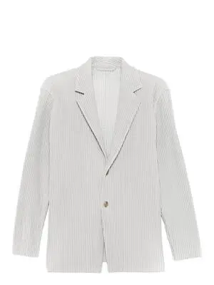 Issey Miyake Pleated Single-breasted Jacket - Grey