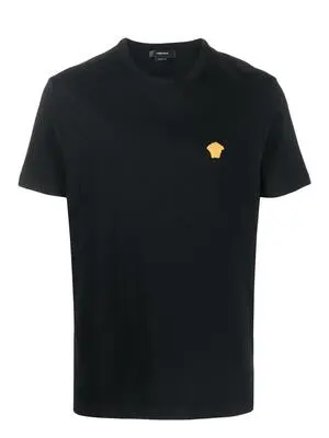 Versace Logo Cotton T-shirt - Black