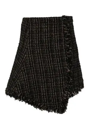 Sacai Tweed Wool Mini Skirt - Black