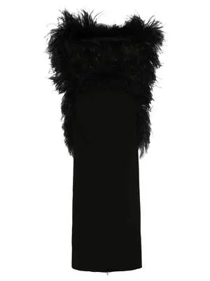 Sportmax Feathered Midi Dress - Black