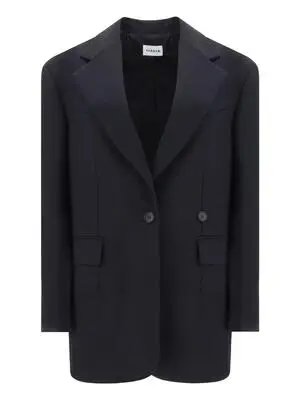 PAROSH Wool Single-breasted Blazer Jacket - Black