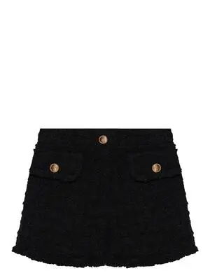 Versace Bouclé Tweed Shorts - Black