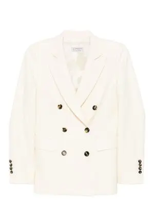 Alberto Biani Wool Double-breasted Jacket - White