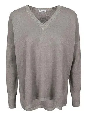 BASE Wool V-neck Sweater - Grey
