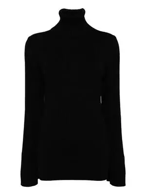 Junya Watanabe Ribbed Wool Turtleneck Sweater - Black